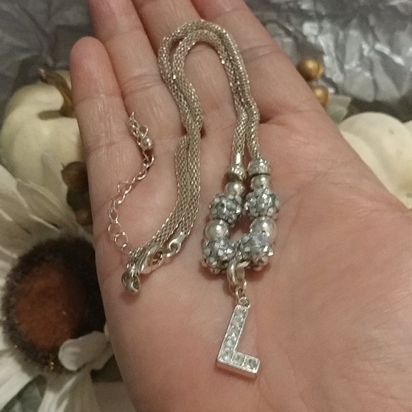 Forever 21 | Jewelry | Silver Mesh Chain Rhinestone Letter L | Poshmark